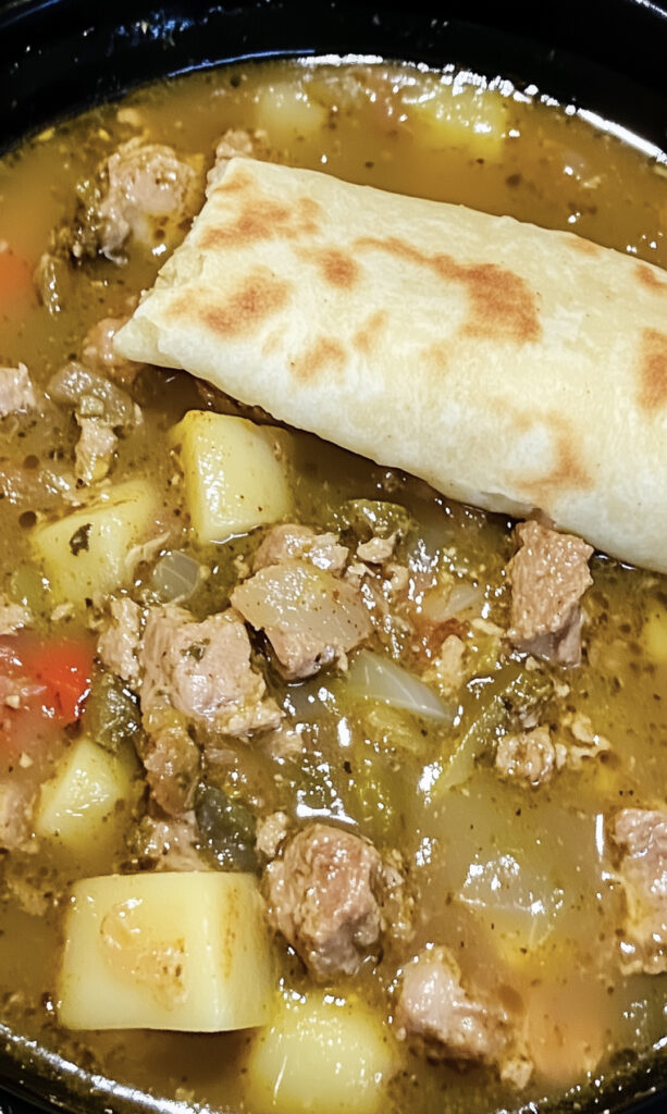 Crockpot Green Chili Stew - Grandm Old Recipes