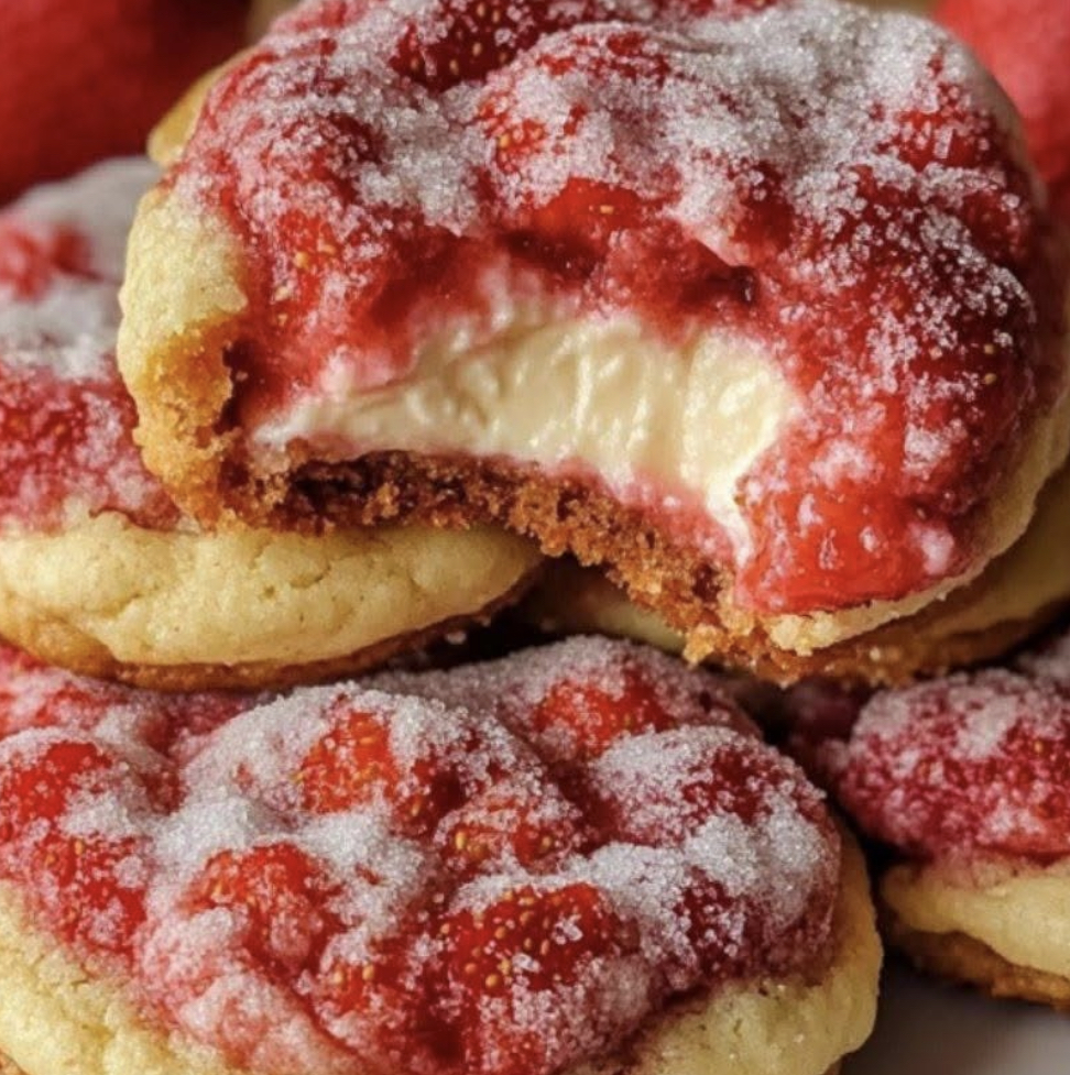 Strawberry Cheesecake Cookies - Grandm Old Recipes