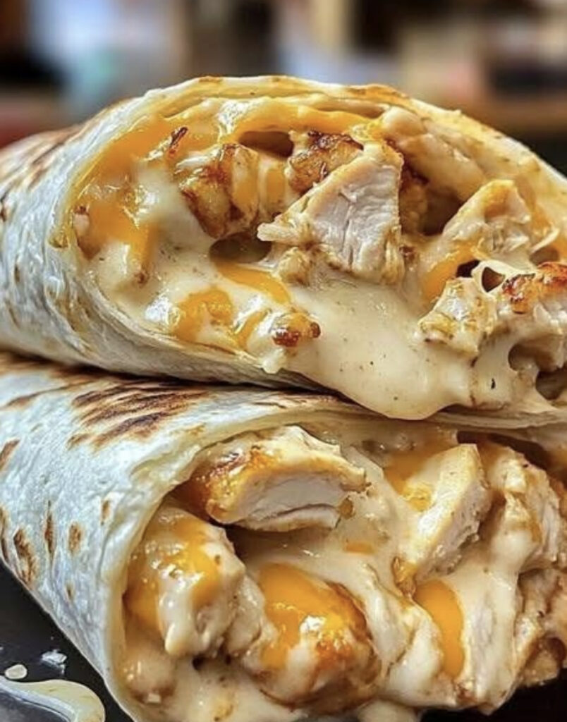 Cheesy Garlic Chicken Wraps - Grandm Old Recipes