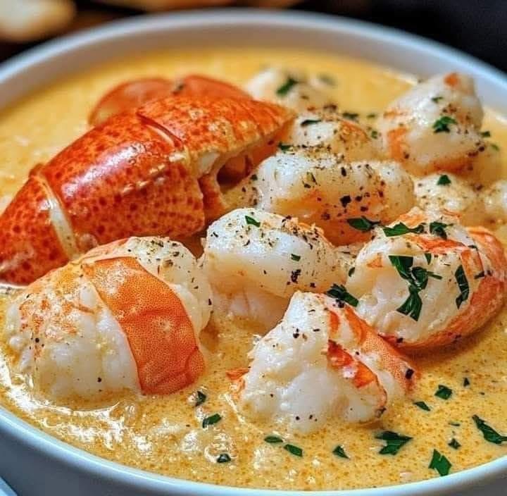 Seafood Bisque with Crab, Shrimp, and Lobster - Grandm Old Recipes